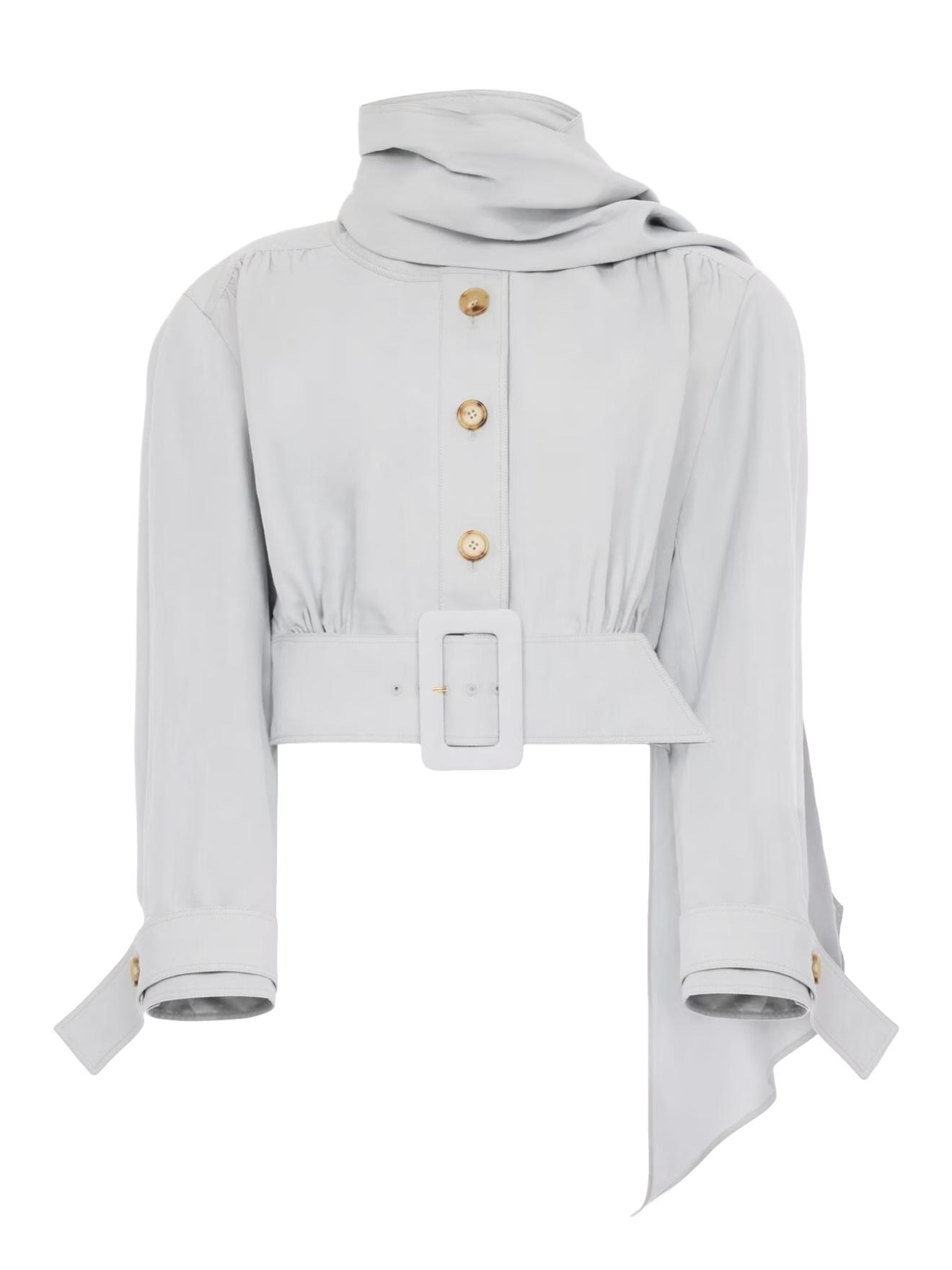 CHLOÉ Chloé Cropped Jacket with Detachable Scarf and Belt